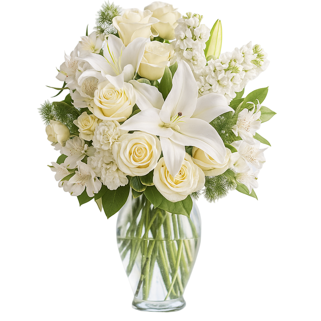 Premium Bouquet of White Roses - Sympathy Collection III - Funerals and ...