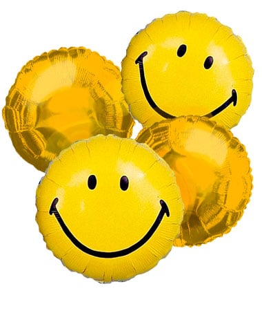Fleur Québec - Bouquet de ballons smiley face lot de 4 - parfait pour ...