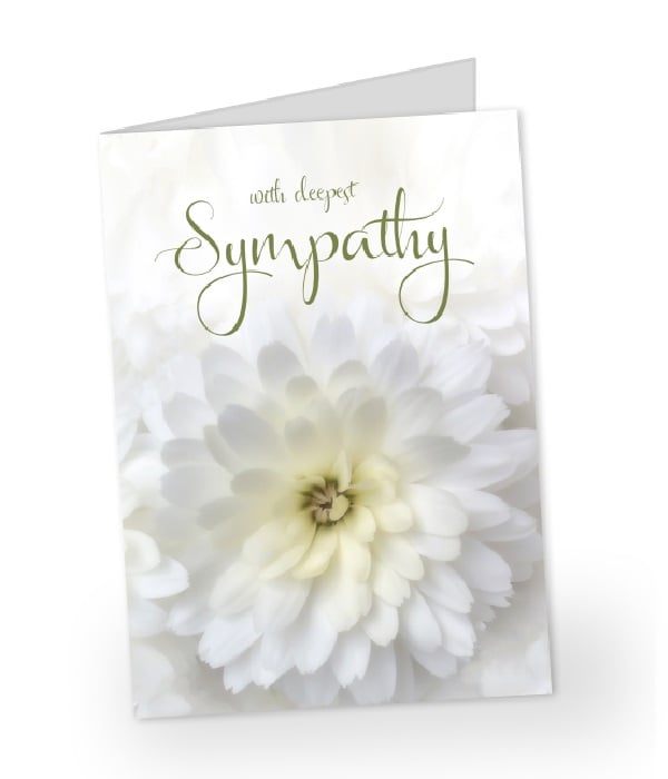 Large Sympathy Card - Condolences - Flowers Quebec